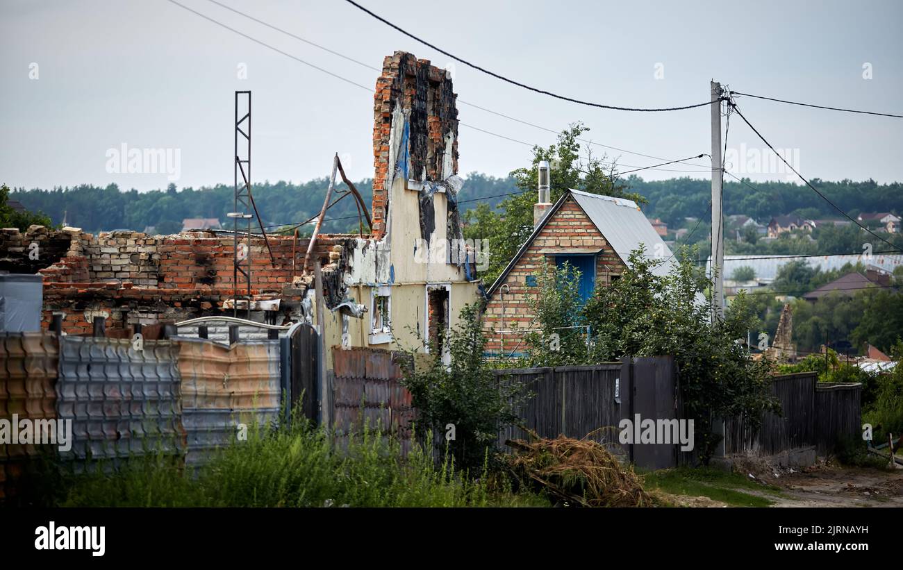 Civil buildings were bombed and heavily damaged Stock Photo - Alamy