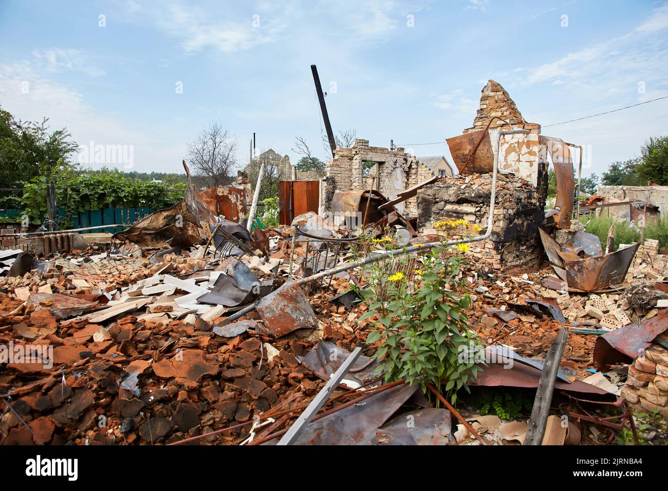 Civil buildings were bombed and heavily damaged Stock Photo - Alamy