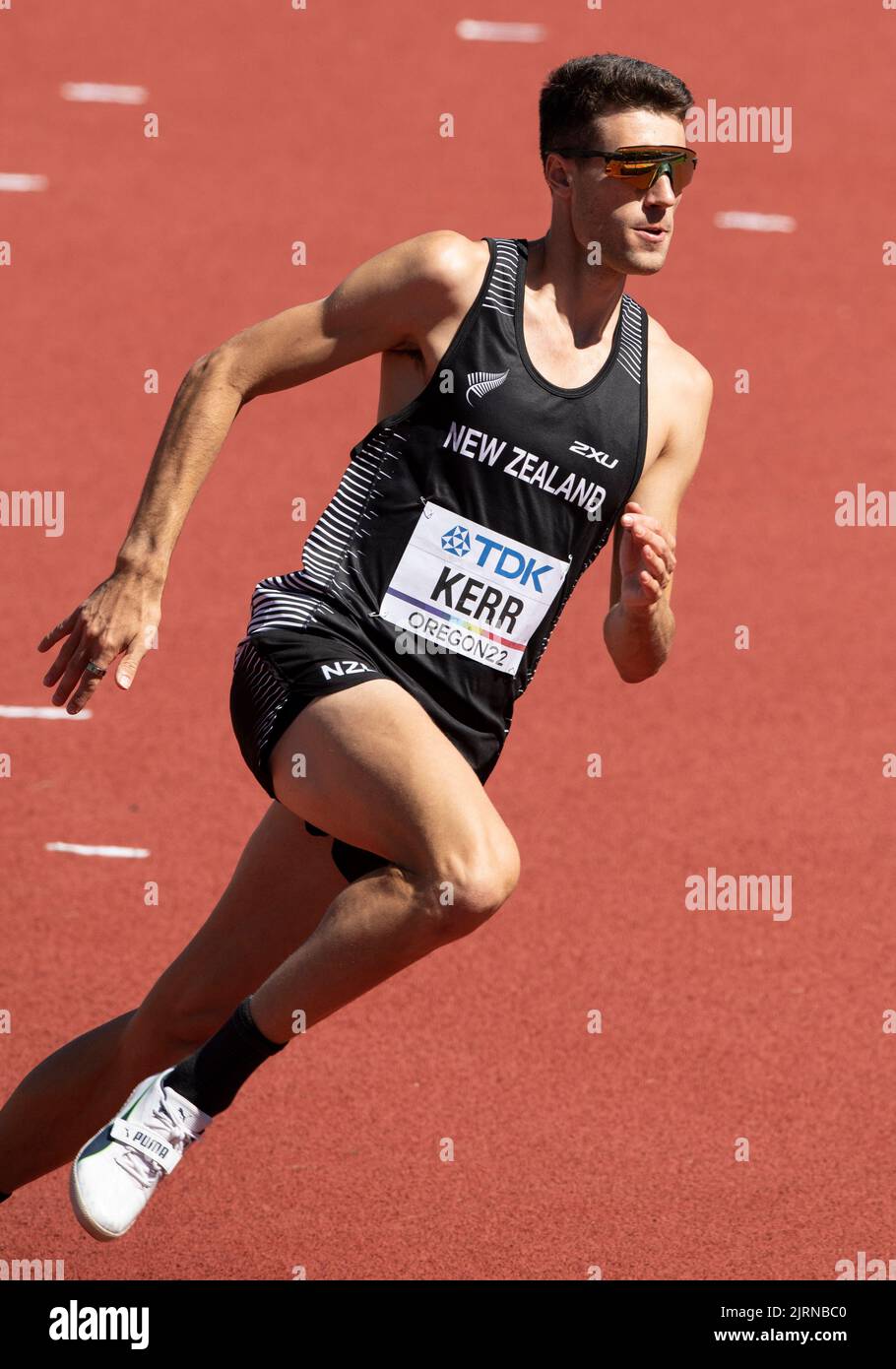 Hamish Kerr of New Zealand competing in the men’s high jump heats at ...