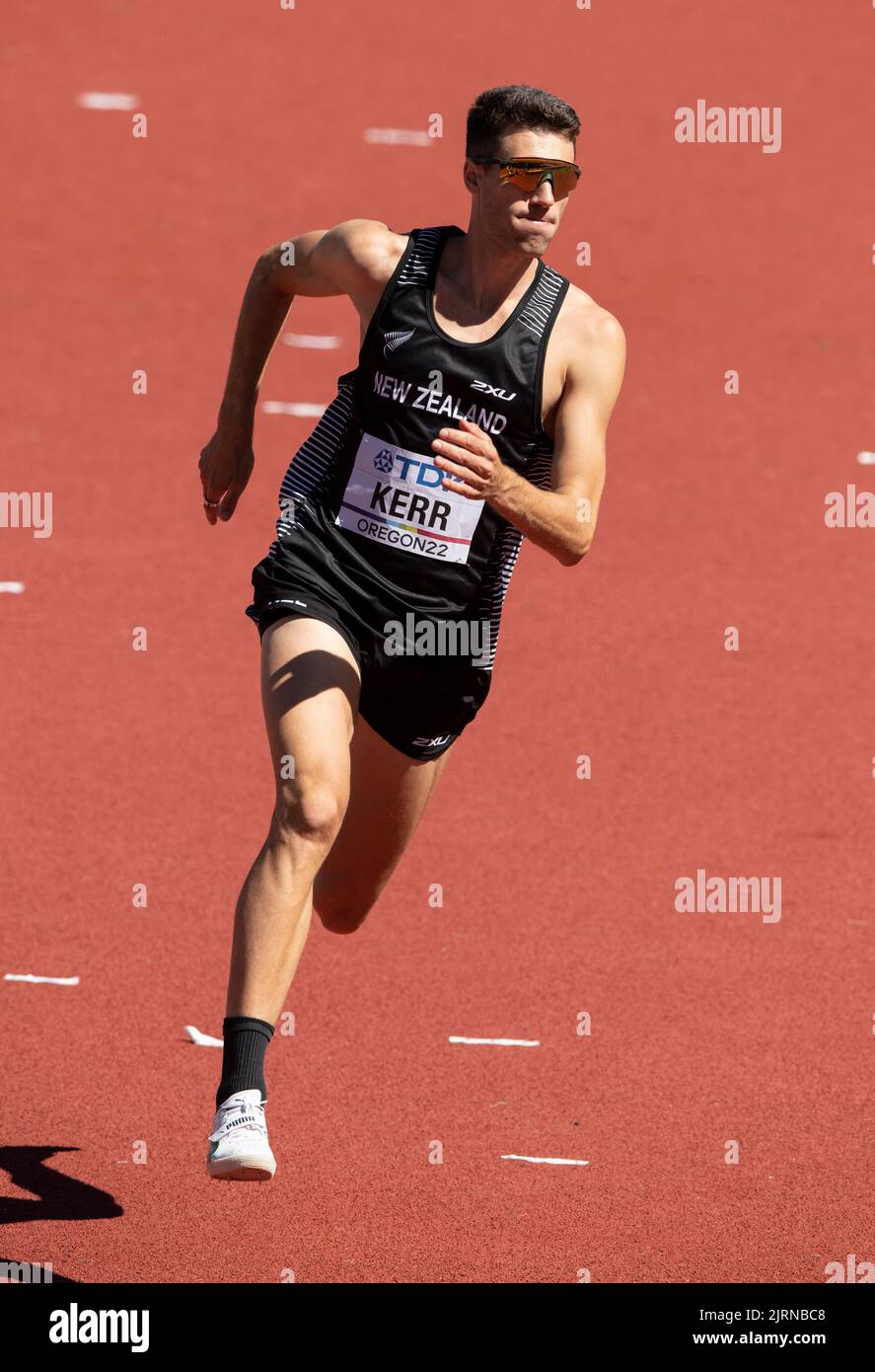 Hamish Kerr of New Zealand competing in the men’s high jump heats at ...