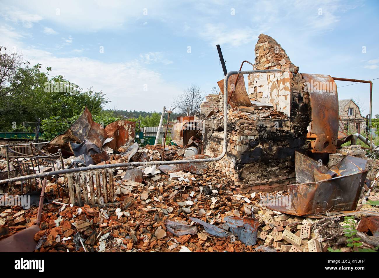 Civil buildings were bombed and heavily damaged Stock Photo - Alamy