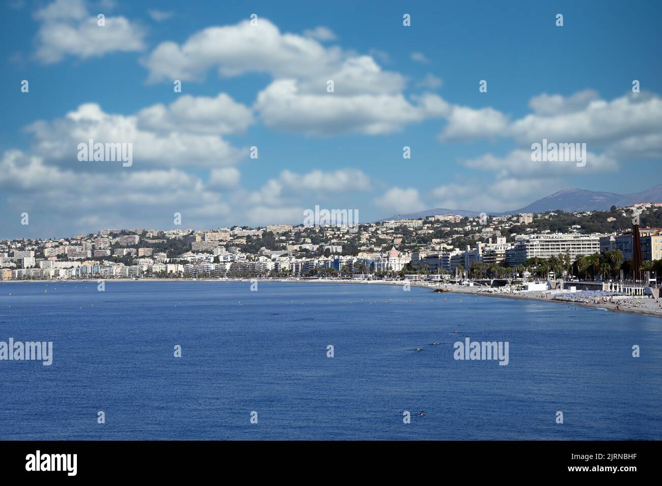 The beach in Nice early in the morning France Stock Photo - Alamy
