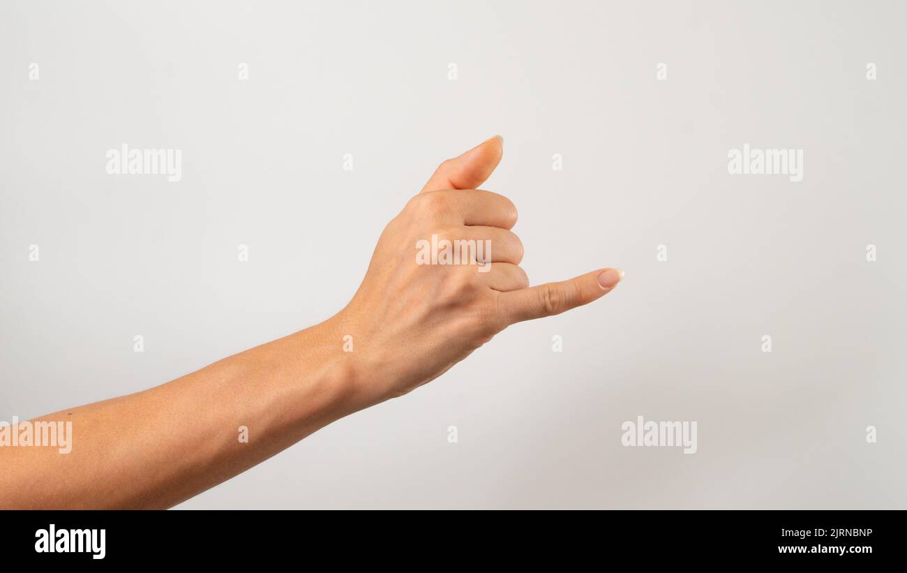 Sign language of the deaf and dumb people, English letter j Stock Photo ...