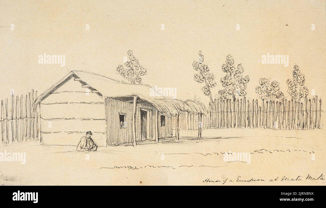 House of a European at Mata Mata(sic), circa 1841-1846, New Zealand, by ...