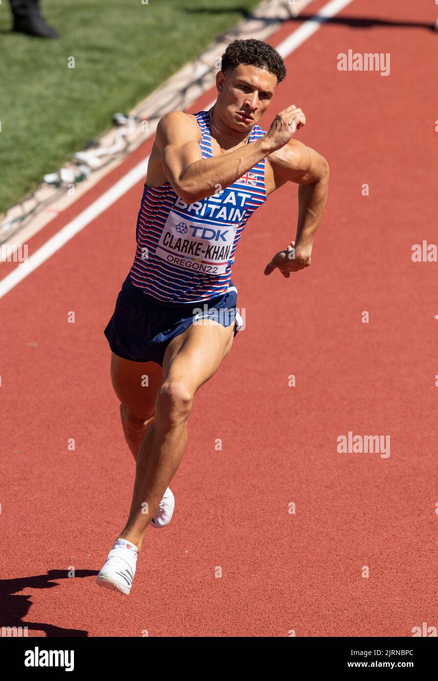 Joel Clarke-Khan of GB&NI competing in the men’s high jump heats at the ...