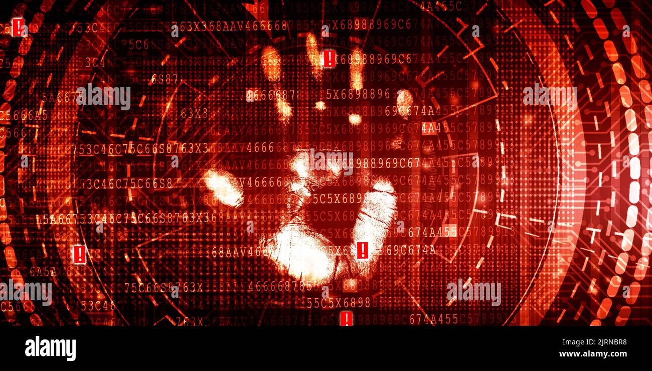 2d Illustration Fingerprint Scanning Technology Concept Stock Photo - Alamy