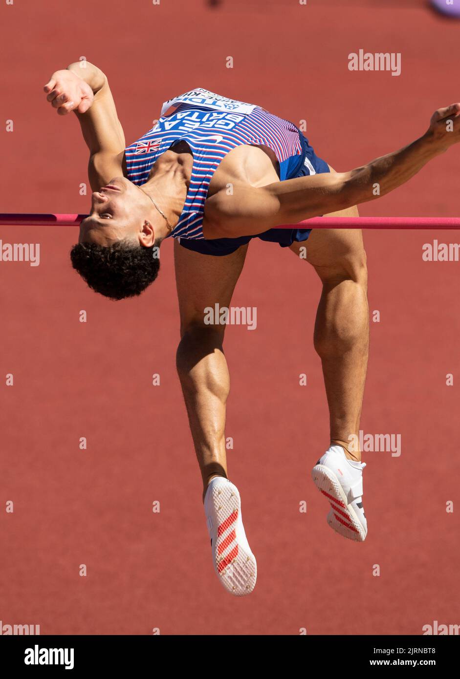 Joel Clarke-Khan of GB&NI competing in the men’s high jump heats at the ...