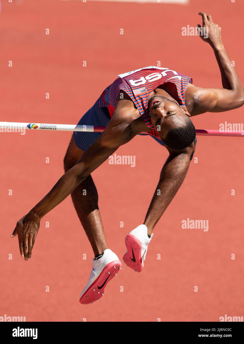 JuVaughn Harrison of the USA competing in the men’s high jump heats at ...
