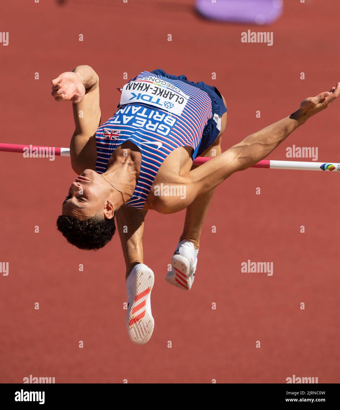 Joel Clarke-Khan of GB&NI competing in the men’s high jump heats at the ...