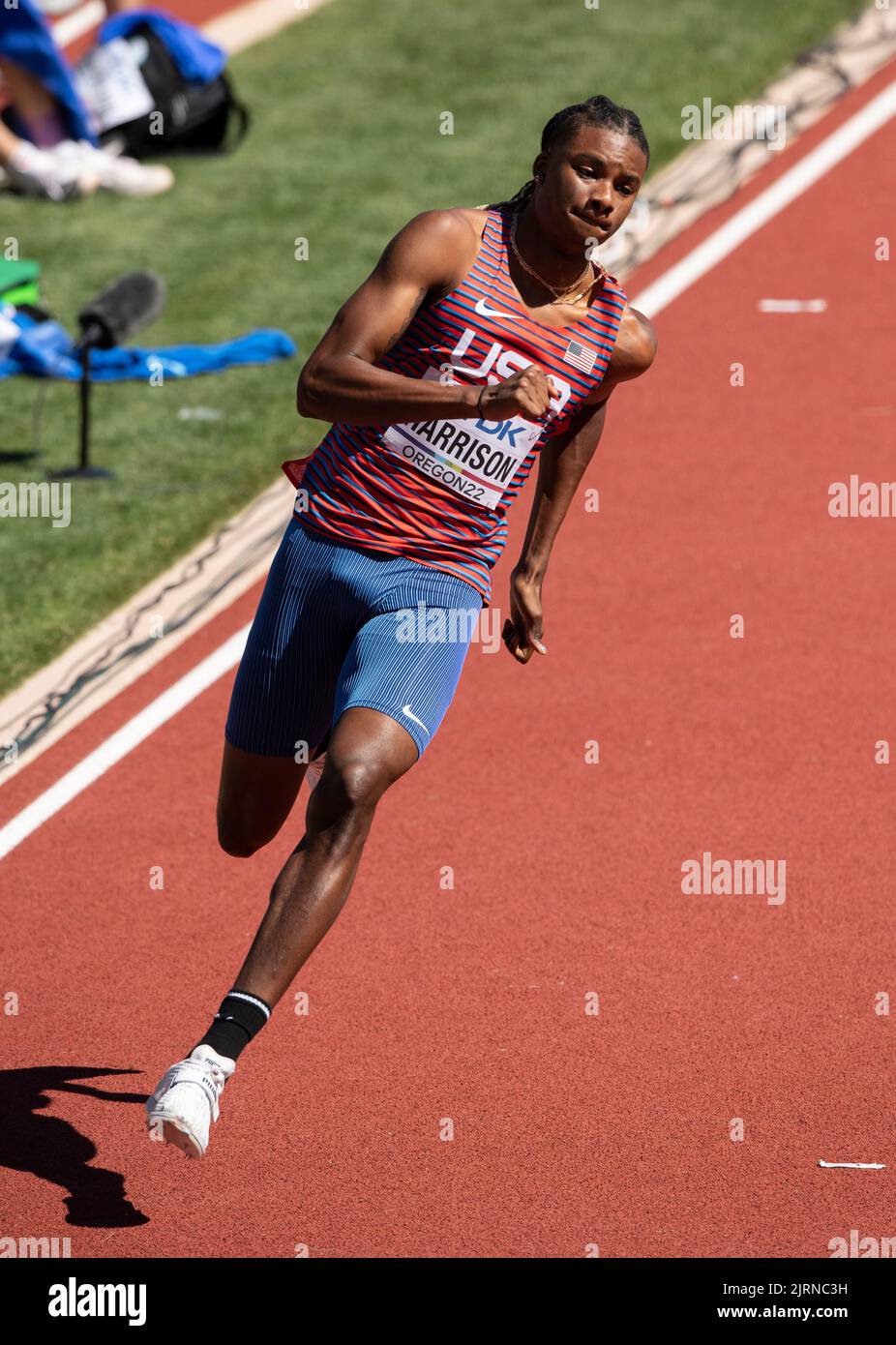JuVaughn Harrison of the USA competing in the men’s high jump heats at ...