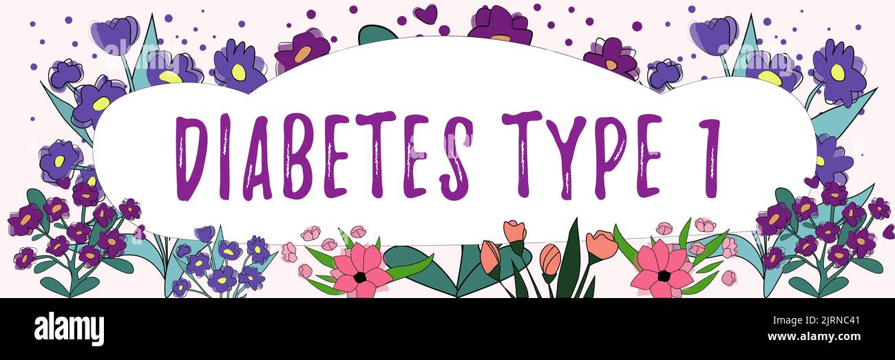 Writing displaying text Diabetes Type 1. Word Written on condition in ...