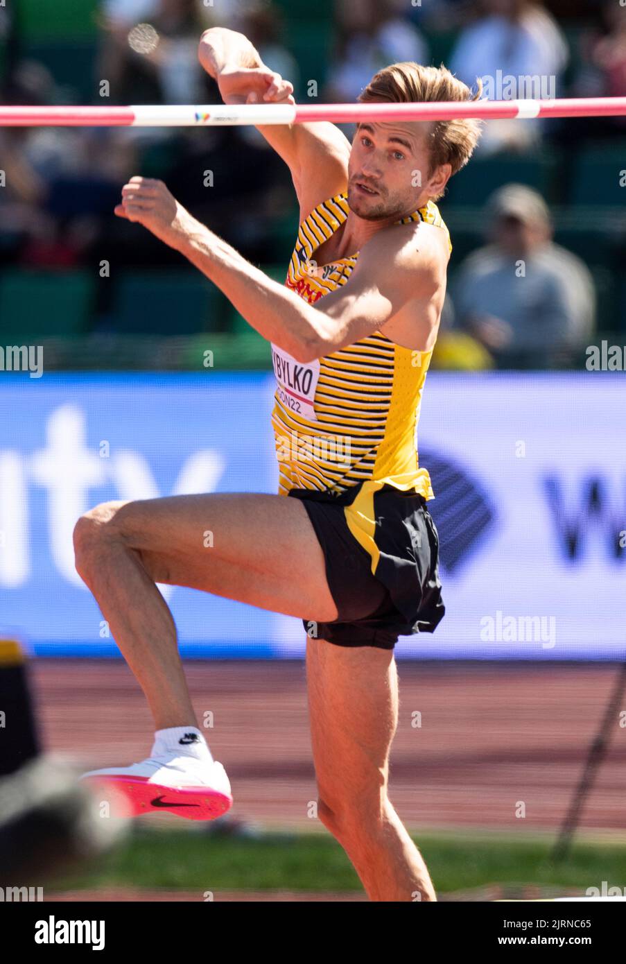 Mateusz Przybylko of Germany competing in the men’s high jump heats at ...