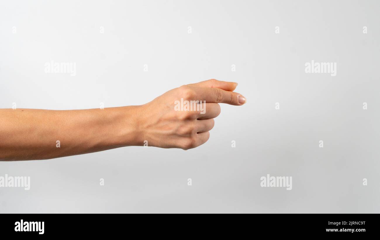 Sign language of the deaf and dumb people, English letter g Stock Photo ...