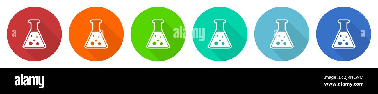 Science, laboratory, chemistry icon set, flat design vector ...