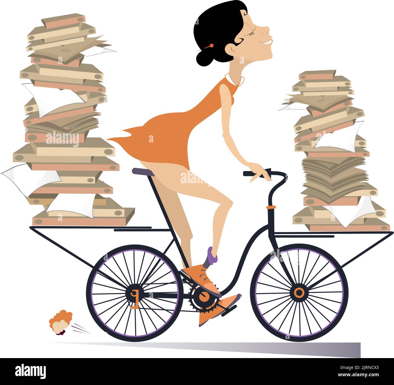 Businesswoman reading book city Stock Vector Images - Alamy