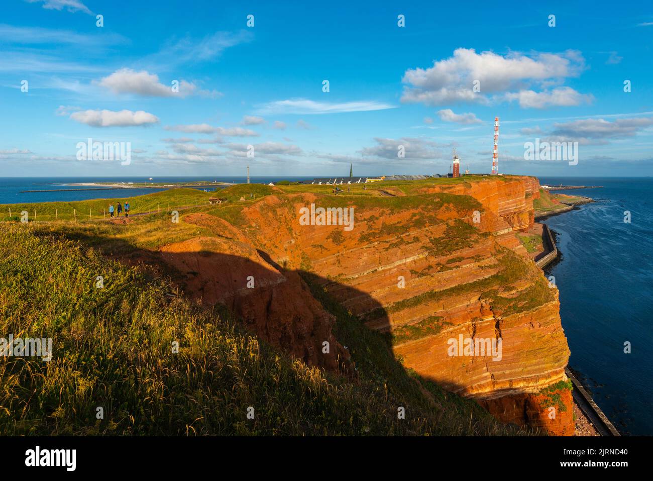 Red sandstone cliff on the high seas island Heligoland, North Sea ...