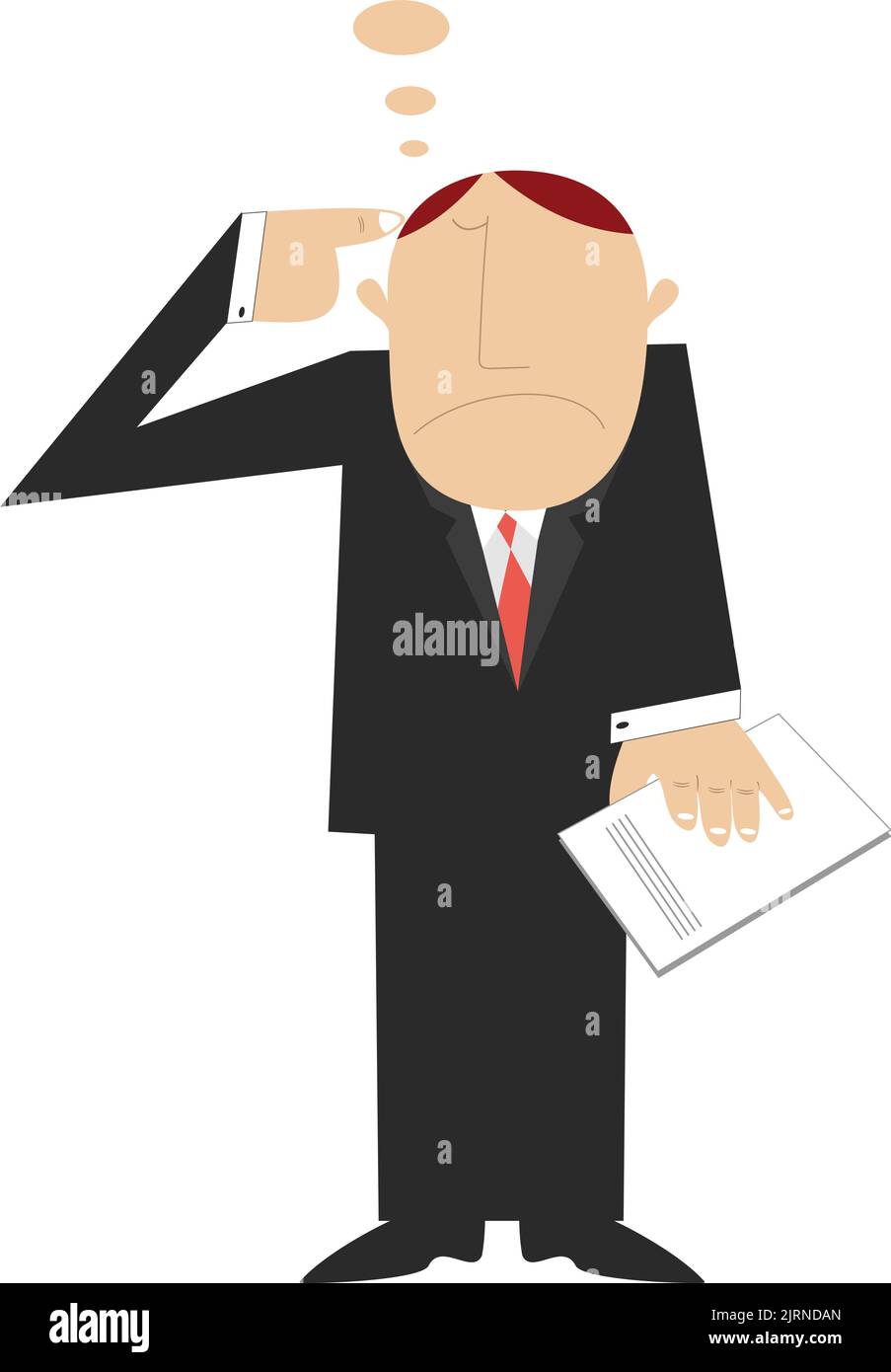 Thinking man points a finger to his head Stock Vector Image & Art - Alamy
