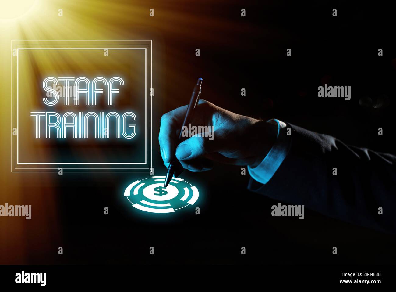 Sign displaying Staff TrainingA program that helps employees to learn specific knowledge ...