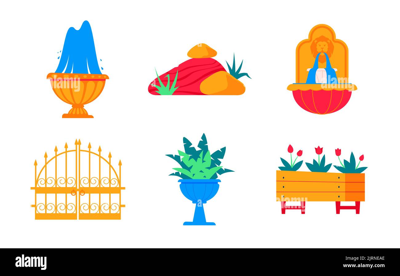 Elements Of Urban Architecture Flat Design Style Object Set Stock Vector Image And Art Alamy