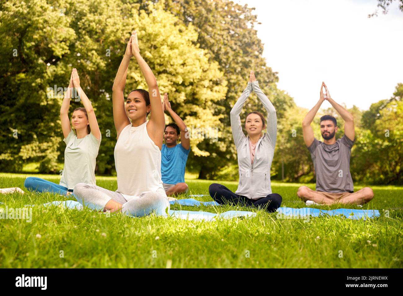 Yoga indian group hi-res stock photography and images - Alamy
