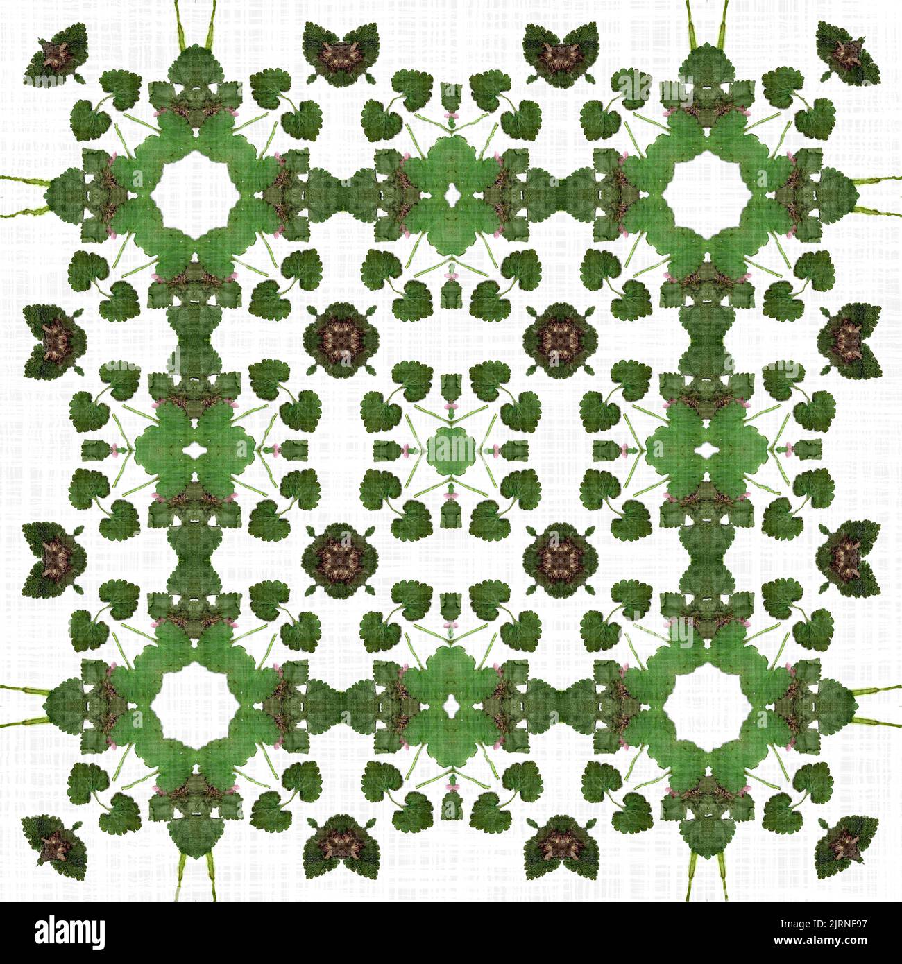 Foliage kaleidoscope seamless texture pattern. Trendy optic fresh ...