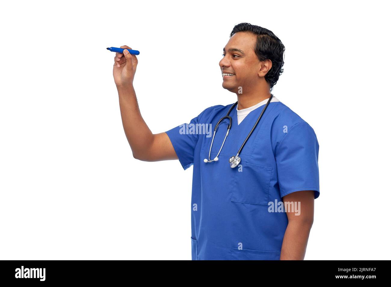 Indian doctor writing hi-res stock photography and images - Alamy