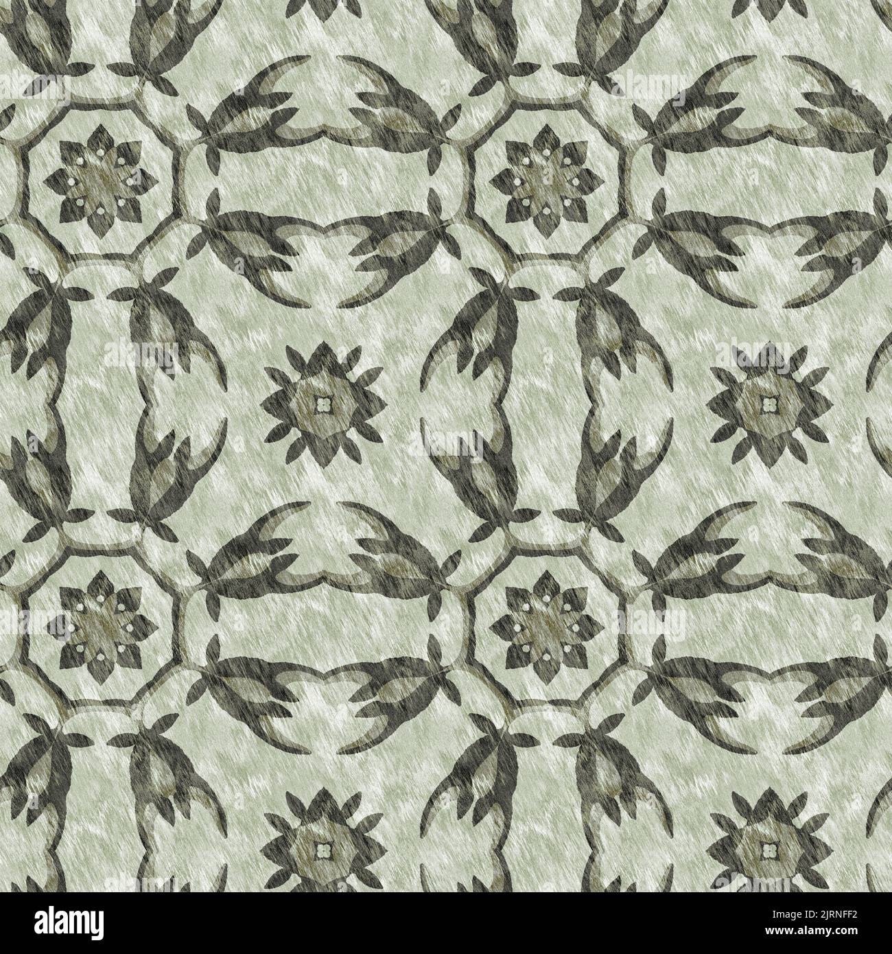 Mosaic geometric green seamless texture pattern. Trendy kaleidoscope ...
