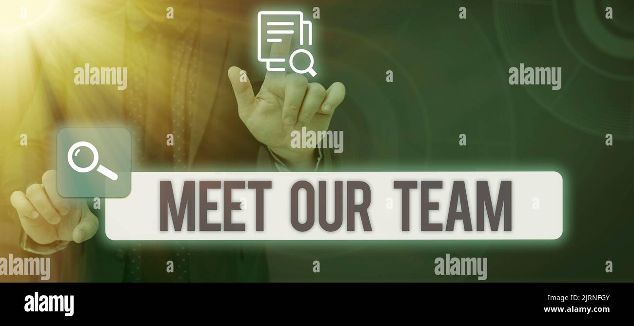 Handwriting text Meet Our Team. Word Written on Presentation of a ...