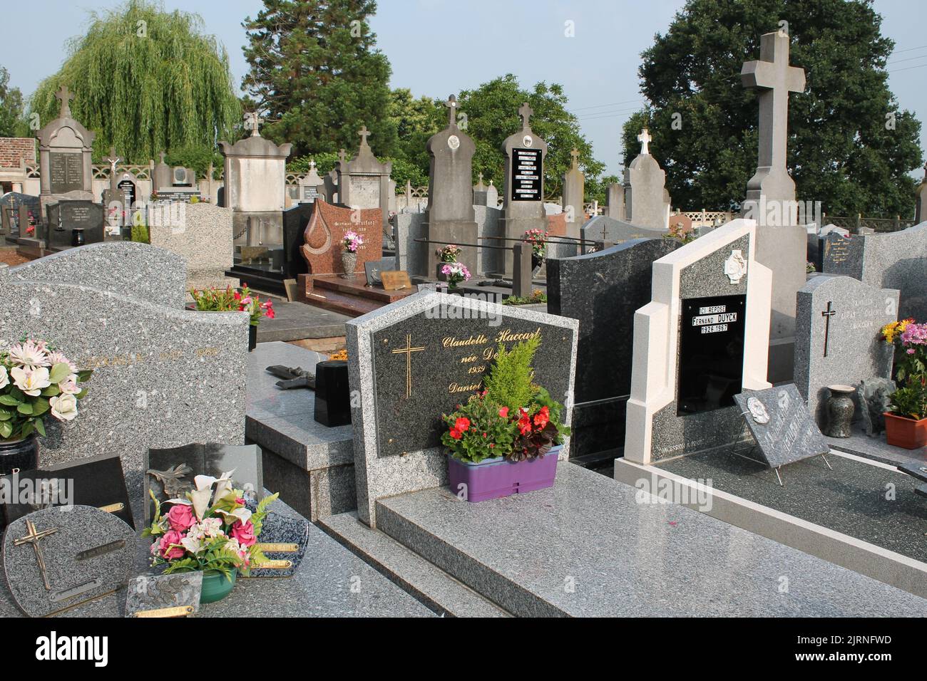 Very elaborate cemetery in the French countryside Stock Photo - Alamy