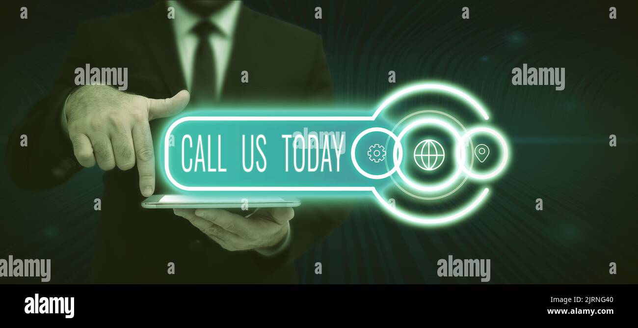 Writing displaying text Call Us Today. Business approach Make a ... Writing displaying text Call Us Today. Business approach Make a ...