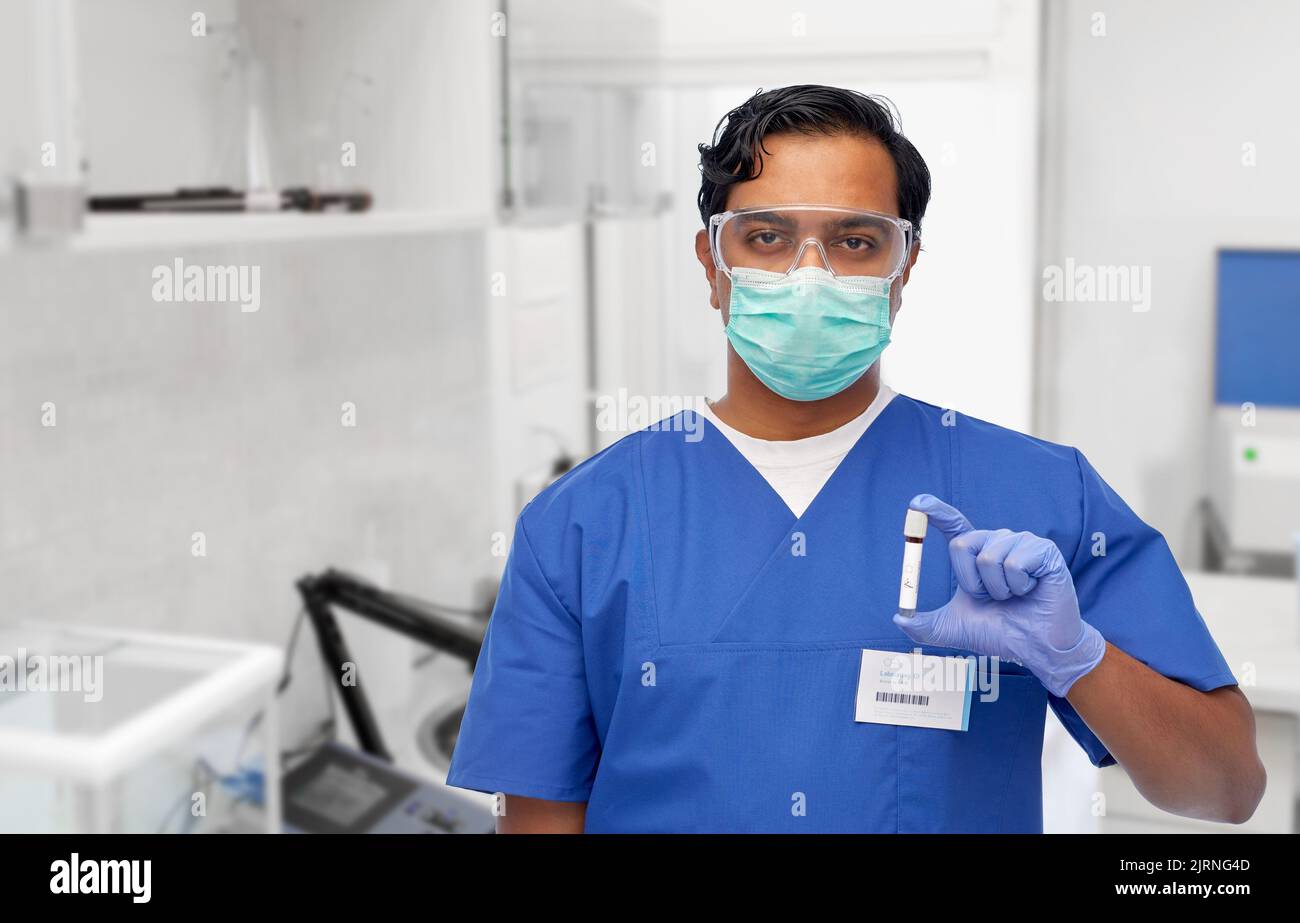 Indian doctor blood tube hi-res stock photography and images - Alamy