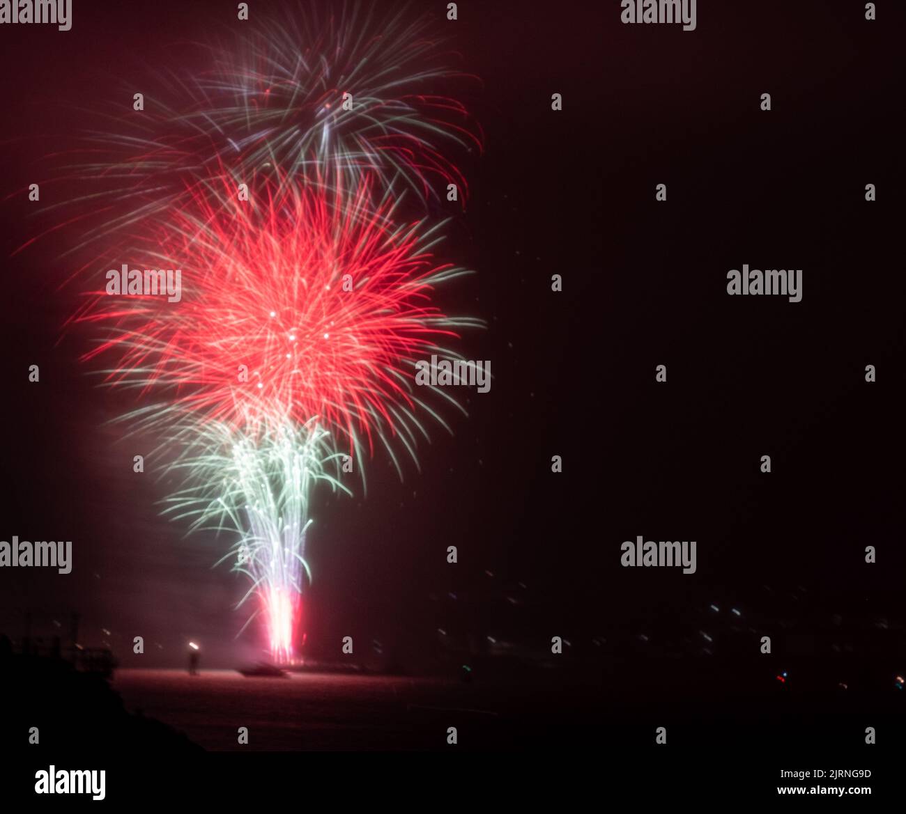 Firework explosions over the harbour from Devil's Point as part of 2022 ...