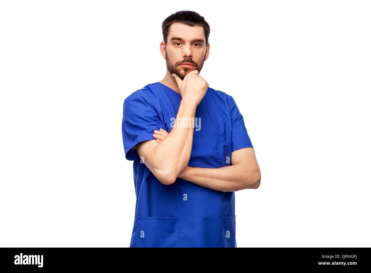Doctor man thinking in hi-res stock photography and images - Alamy