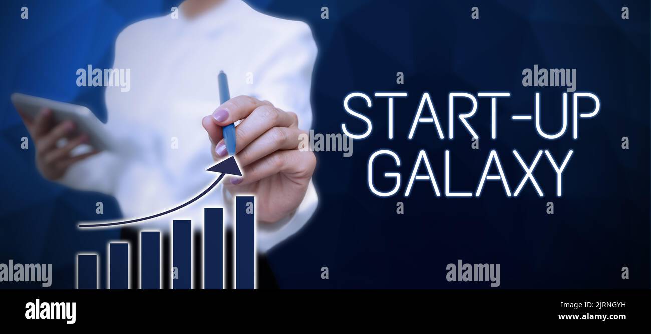 Conceptual display Start Up Galaxy. Word Written on Newly emerged ...