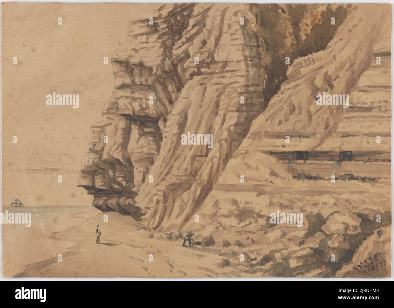 90' fault and coal seam, 7 1/2 miles North of Greymouth., 1873, by ...