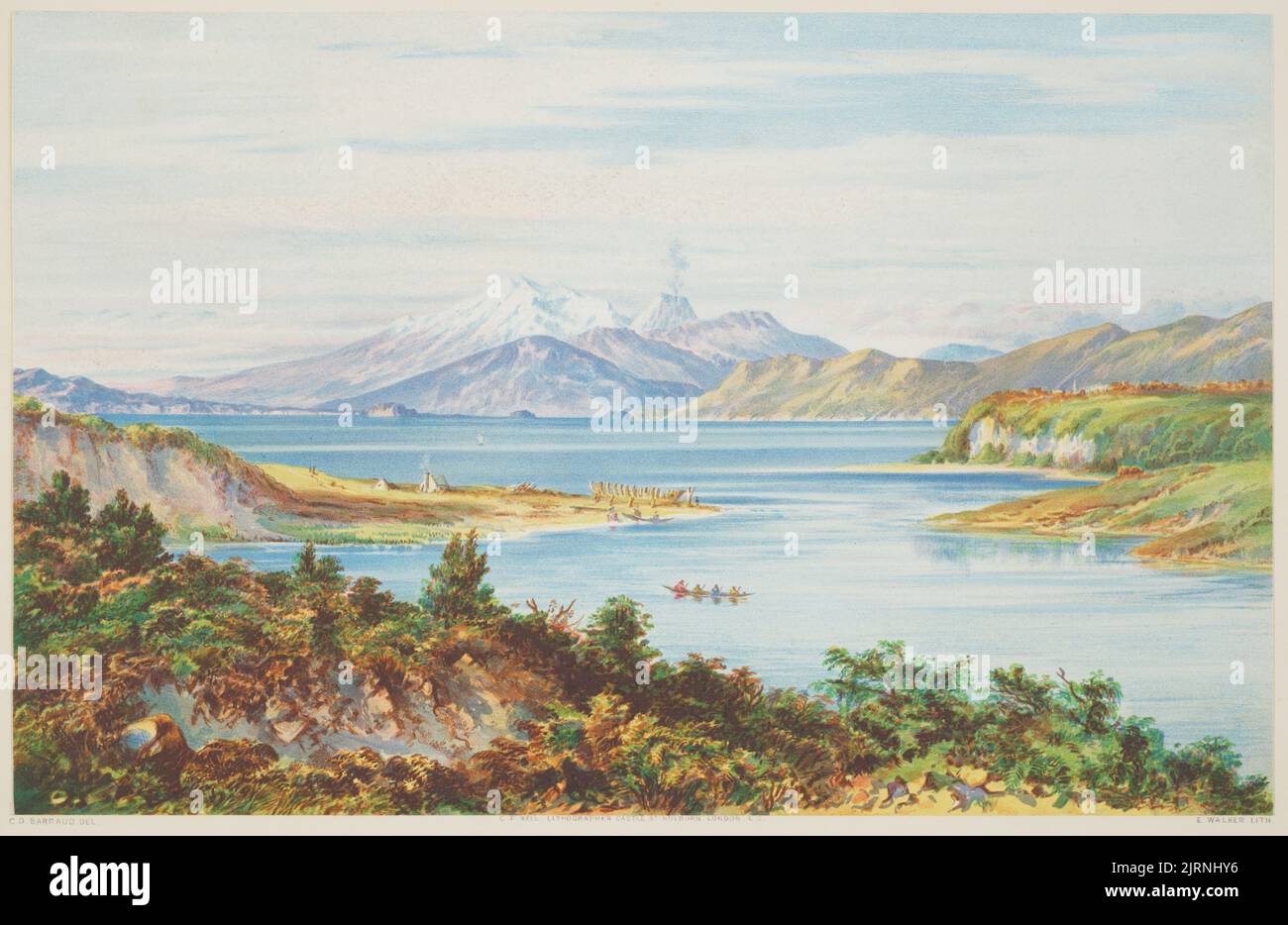 New Zealand Graphic and Descriptive. Lake Taupo, 1877, London, by ...