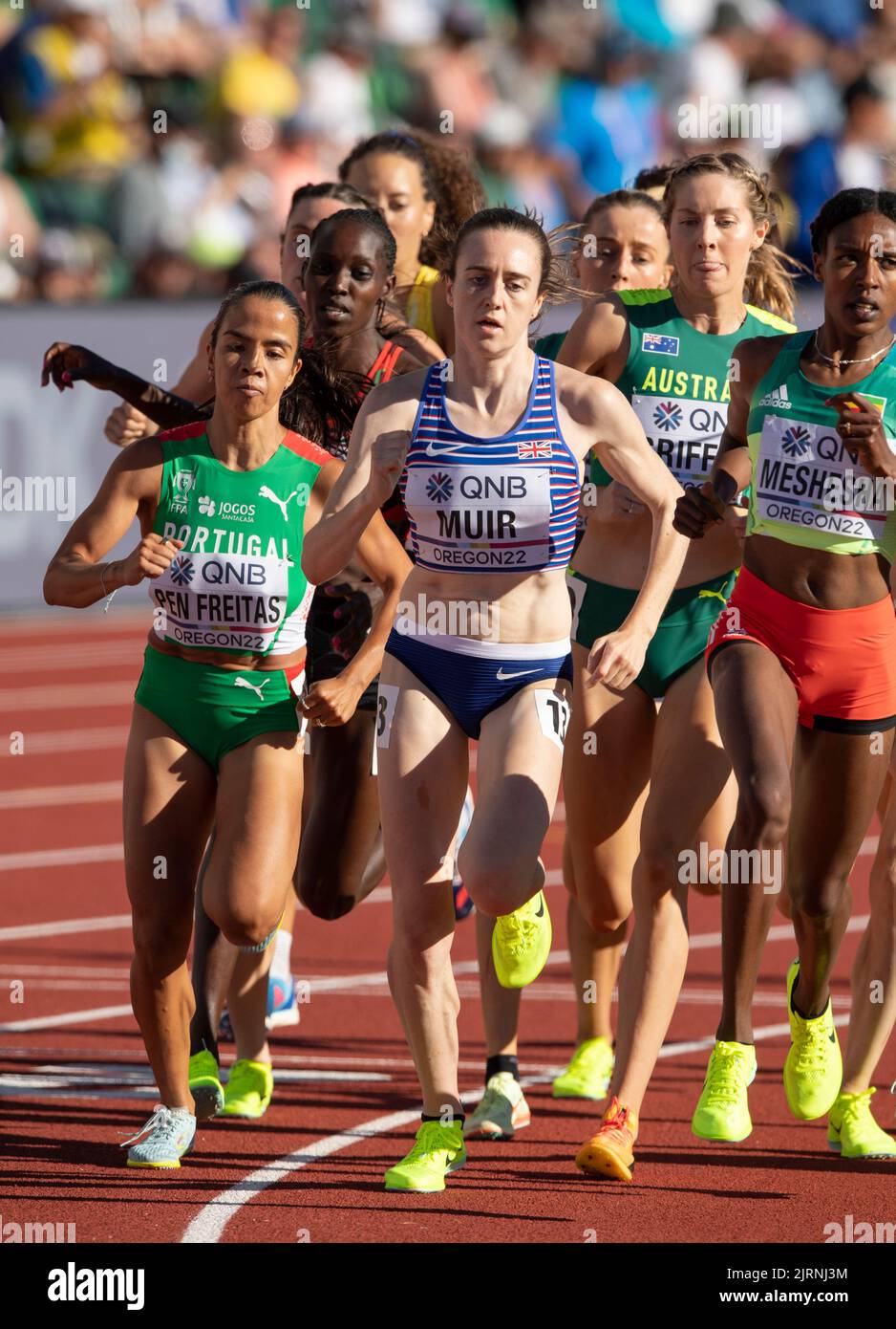 Laura Muir of GB&NI competing in the women’s 1500m heats at the World ...
