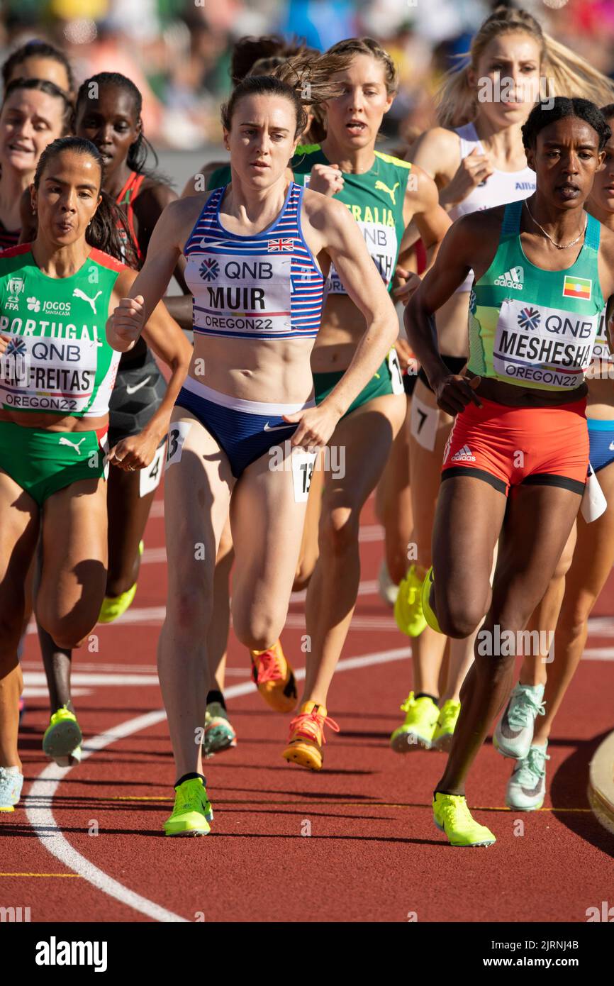 Laura Muir of GB&NI competing in the women’s 1500m heats at the World ...