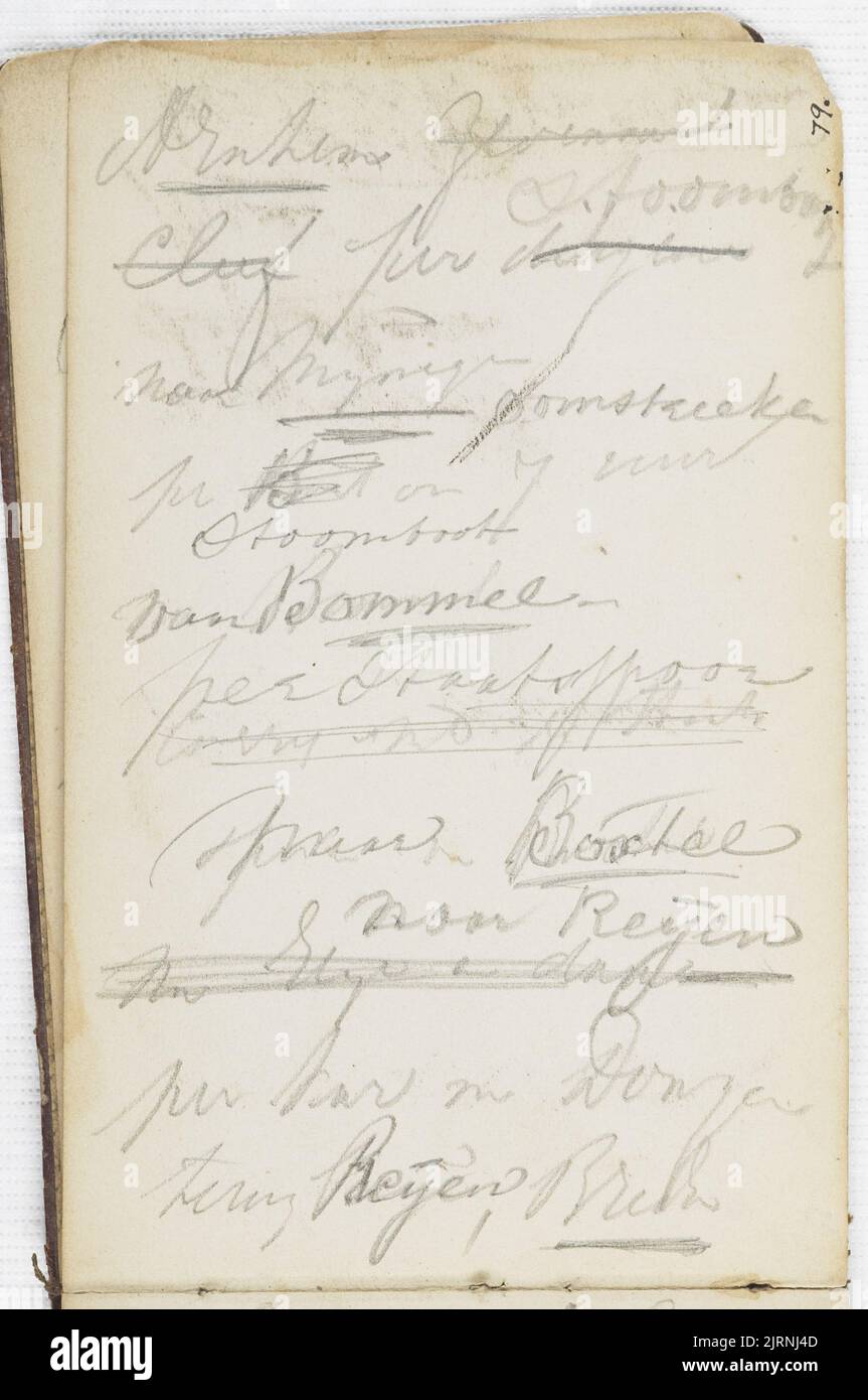 Written inscriptions. From: An 1876 sketchbook., 1876, by Petrus van ...