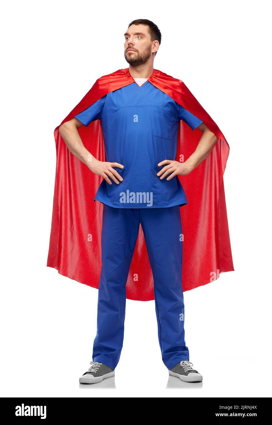 Superhero in white blue Cut Out Stock Images & Pictures - Alamy