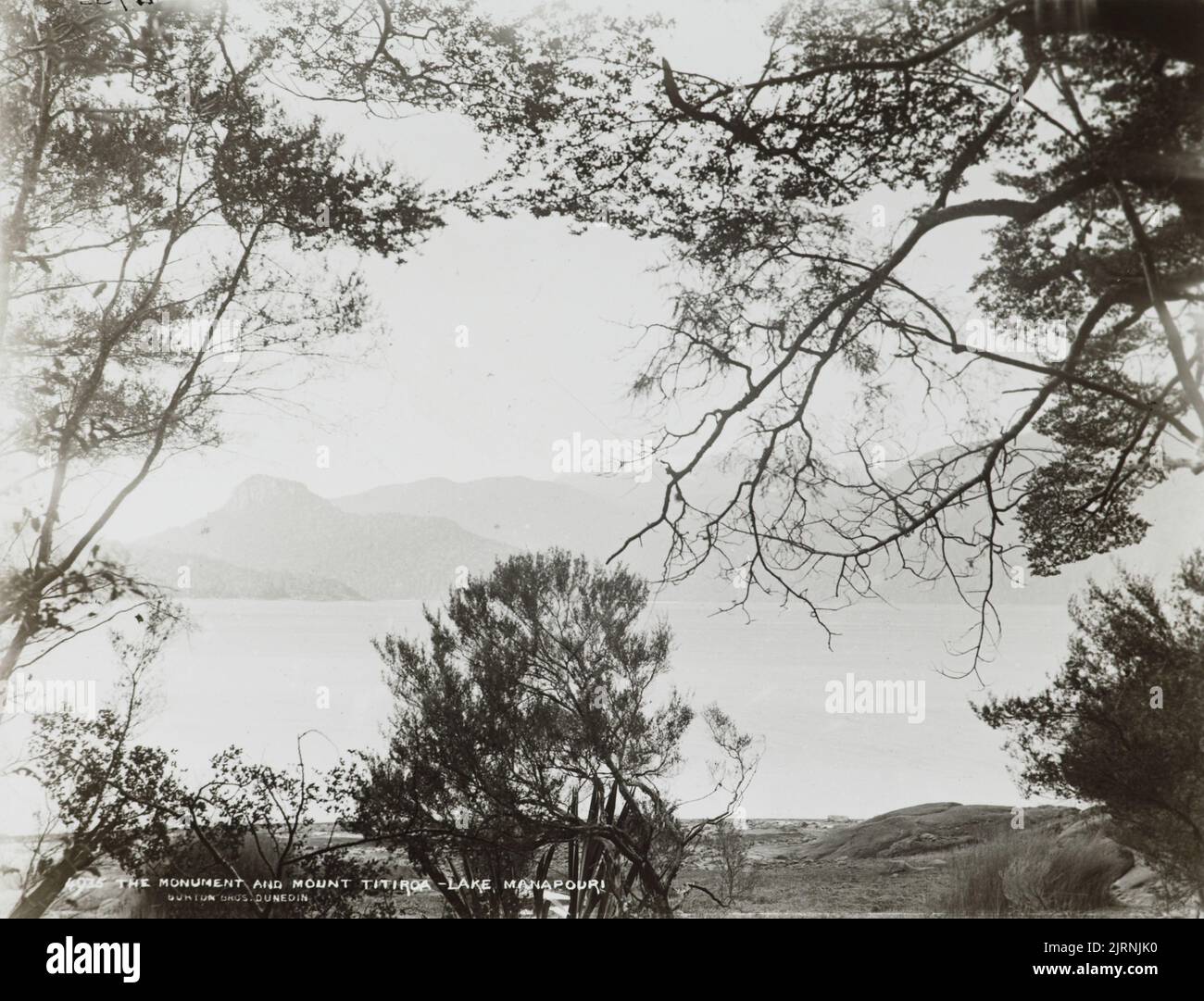 The Monument and Mount Titiroa, Lake Manapouri, 1889, Dunedin, by ...