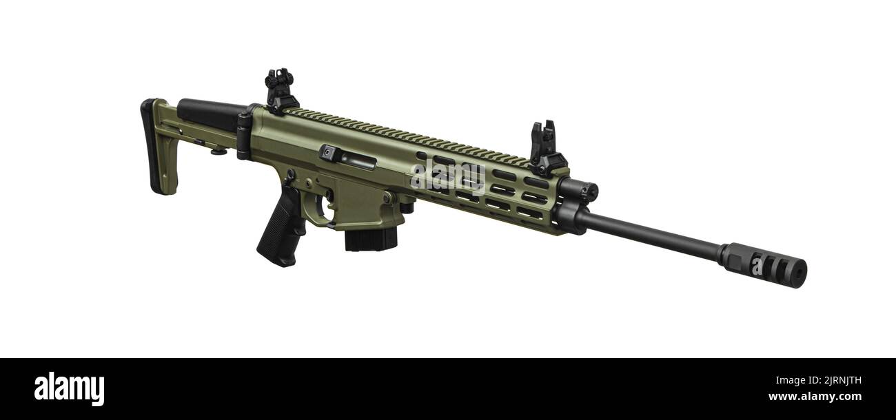 Modern automatic rifle isolated on white background. Weapons for police ...