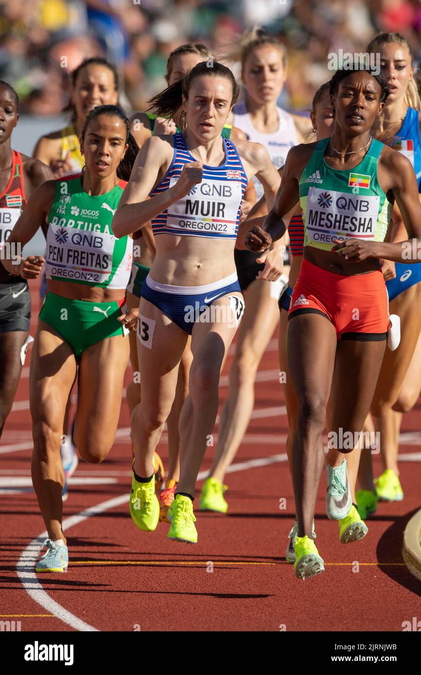 Laura Muir of GB&NI competing in the women’s 1500m heats at the World ...