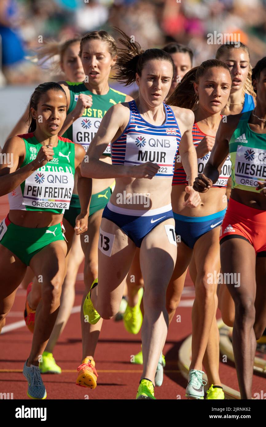 Laura Muir of GB&NI competing in the women’s 1500m heats at the World ...