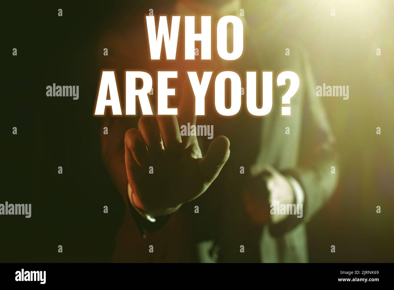 Text sign showing Who Are You Question. Business concept Identify ...