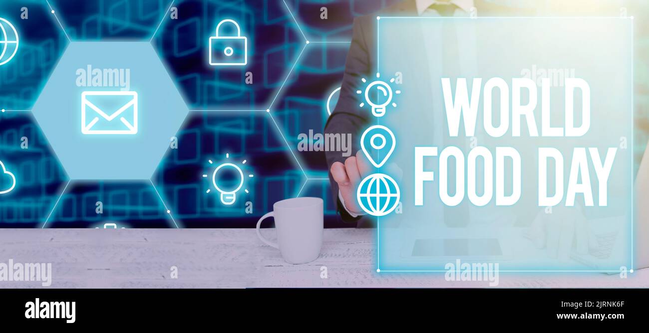 Conceptual display World Food Day. Internet Concept World day of action ...