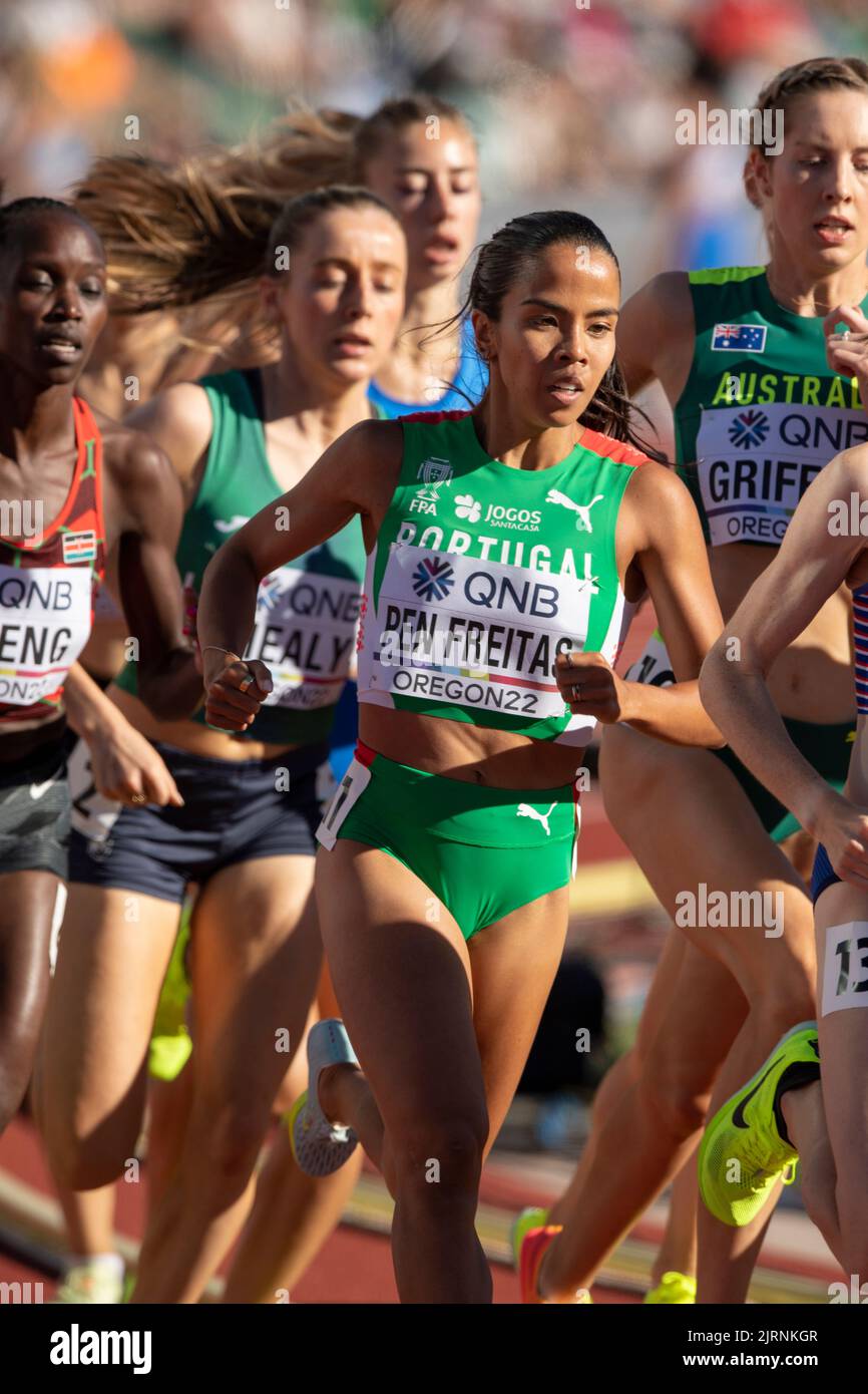 Marta Pen Freitas of Portugal competing in the women’s 1500m heats at ...