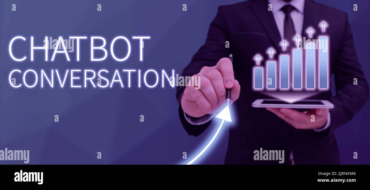 Conceptual caption Chatbot Conversation. Word Written on Chatting with ...