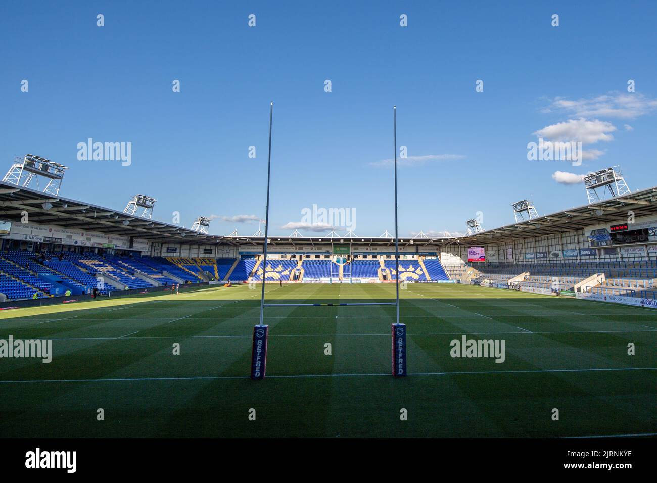 General view of The Halliwell Jones Stadium, Home of Warrington Wolves ...