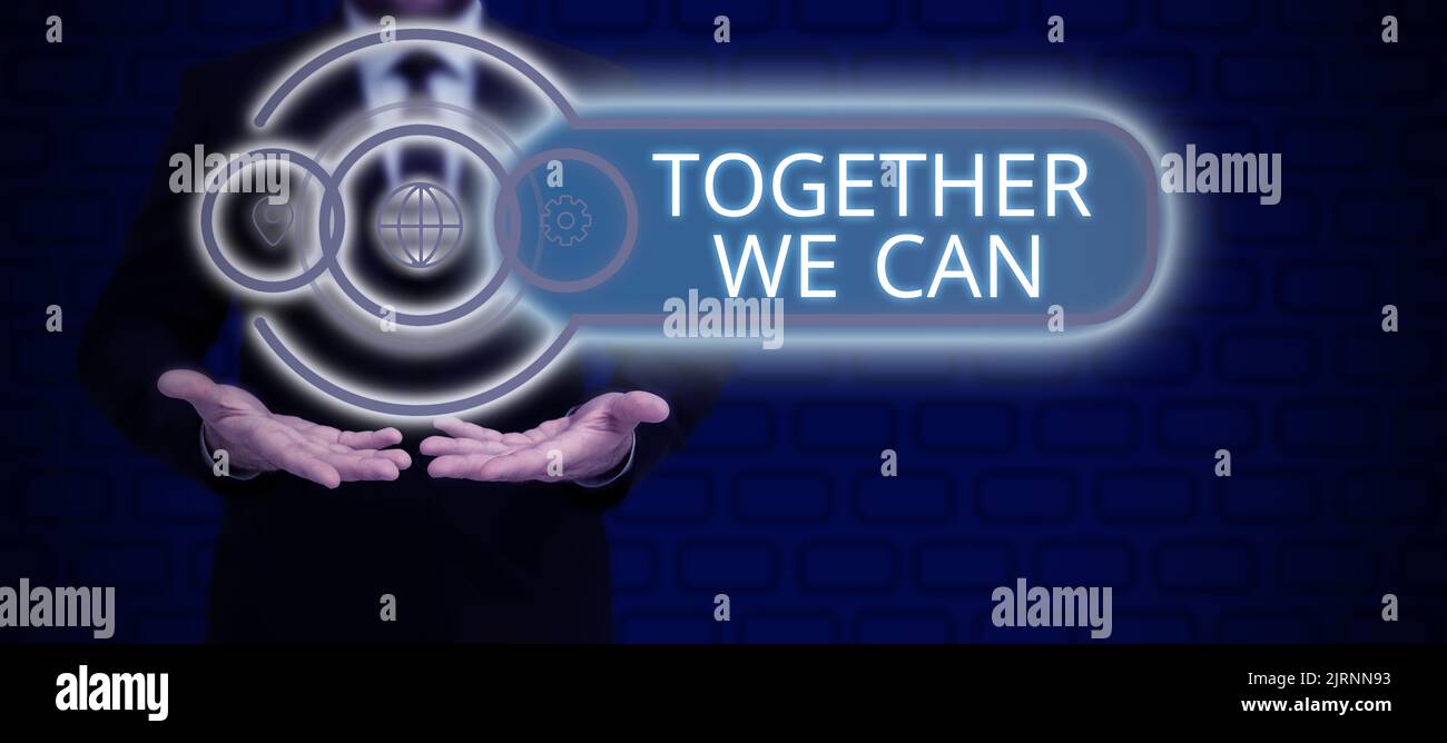 Text showing inspiration Together We Can. Internet Concept Unity can ...